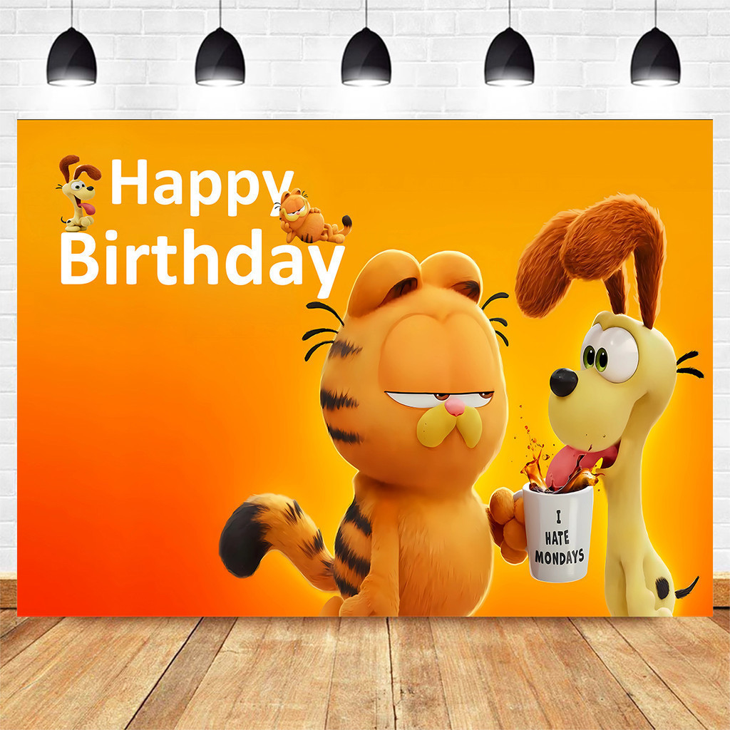 2025 Dibujos Animados Garfield Tema Feliz Cumpleaños Telón De Fondo ...