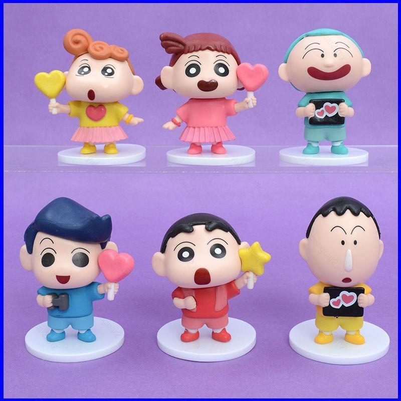 YU2 6pcs Crayón Shin-chan Figura De Acción Shinnosuke Himawari Bochan ...