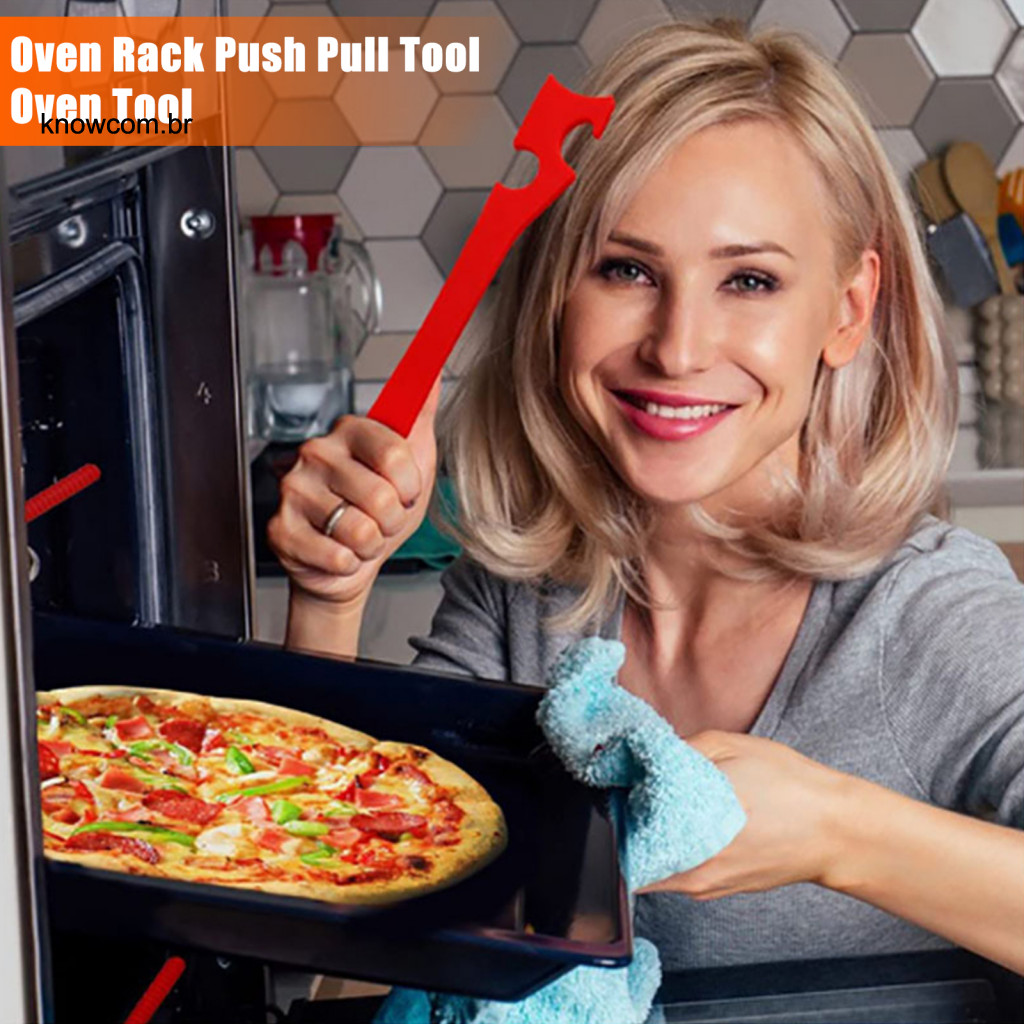 Oven Rack Push Pull Tool Stick Long Handle Silicone Puller for Air ...