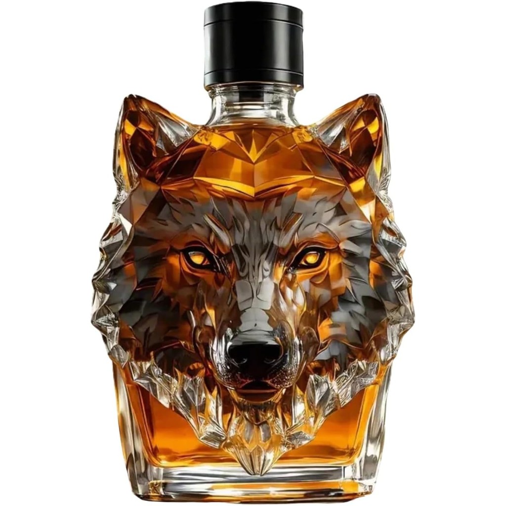 350ml Divertido Whisky Cabeza De Lobo Botella , Arte Estatua Escultura ...