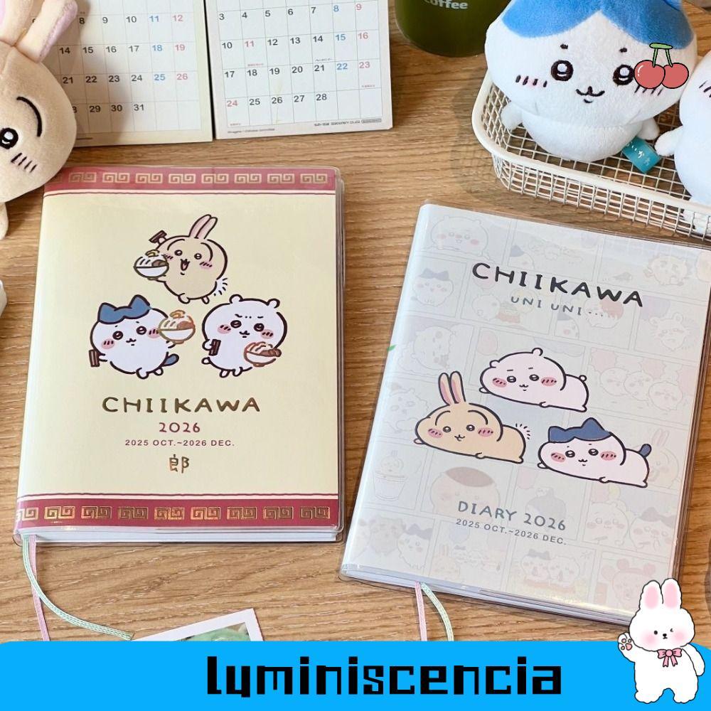 Planificador LUMINISCENCIA 2026 , Libro De Agenda De Página Interior A Color Chiikawa , Con ...
