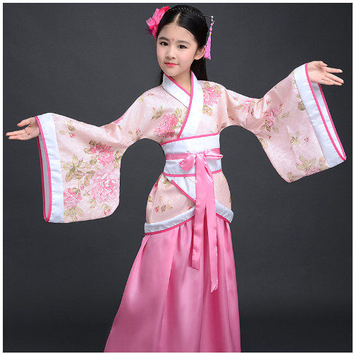 Niños Traje Antiguo Femenino Hanfu Tang Traje Qin Dinastía Warring ...