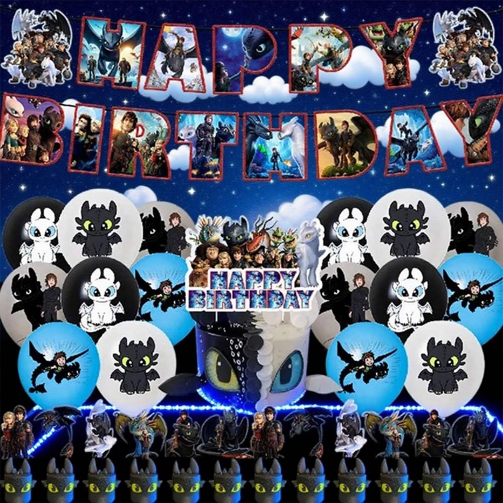 How to Train Your Dragon Themed Kids Movie Birthday Party Decoration ...