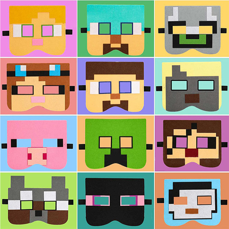 Minecraft Minecraft Como Máscara Lisa Máscara Fiesta De Cumpleaños ...