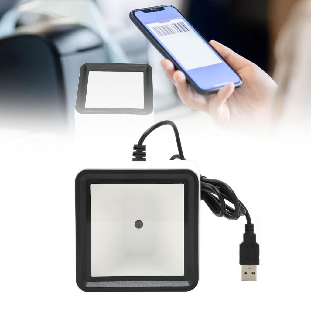 treee 2D QR Barcode Scanner Omnidirectional Desktop Automatic 1D Reader ...