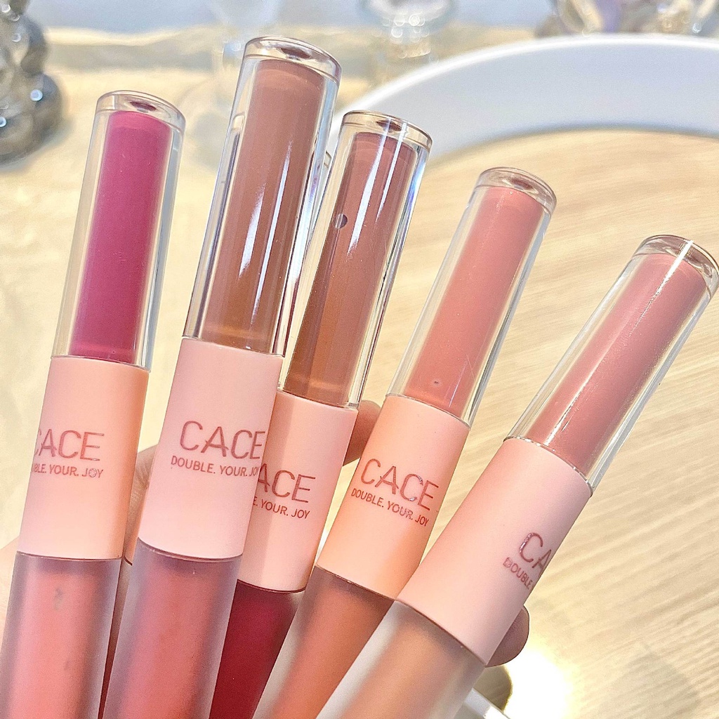 CACE 6 Colores Fun Double Head Lip Glaze Pop Maquillaje Espejo Mate ...