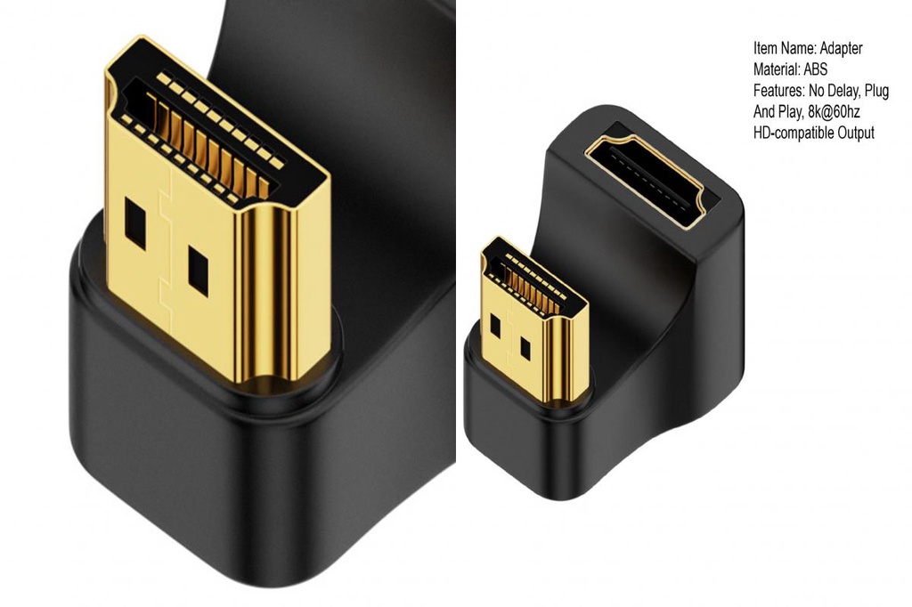 Projector Hdmi-compatible Adapter 8k 180 Degree Male to Female 8k60hz ...