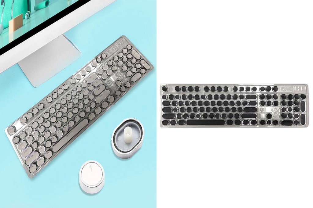 Retro Keyboard Keycaps Design for Typewriters 104 Waterproof Aluminum ...