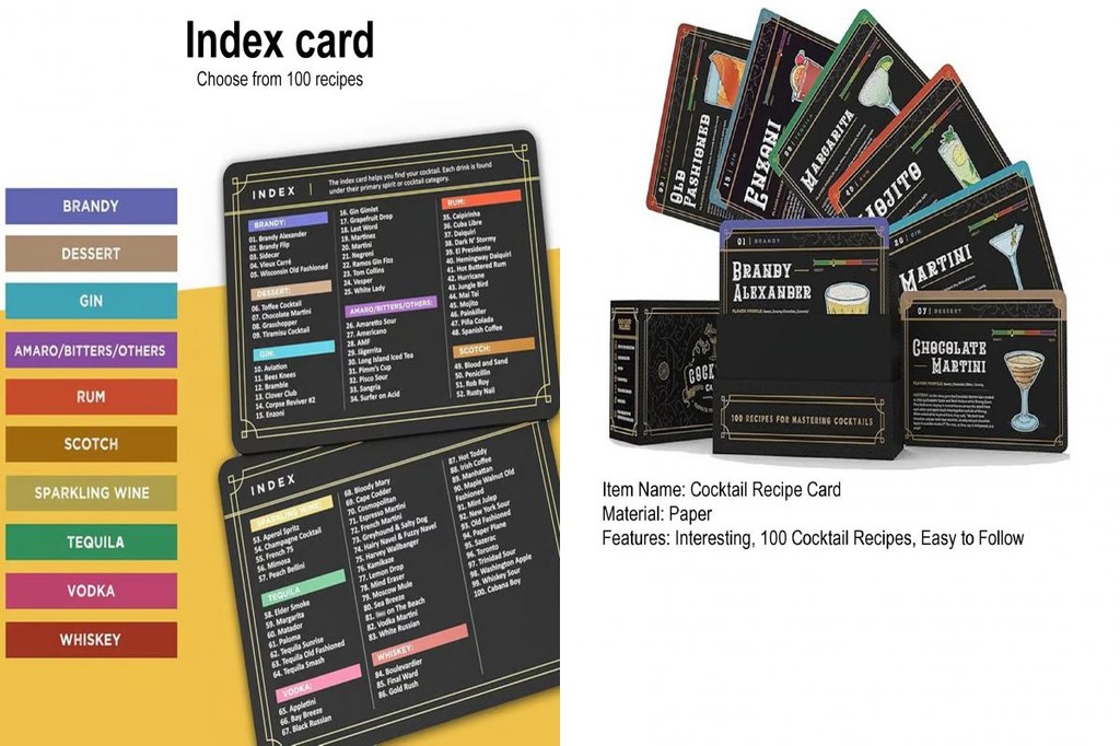 Home Bartender Guide Cocktail Knowledge Test Ultimate Recipe Flashcards ...