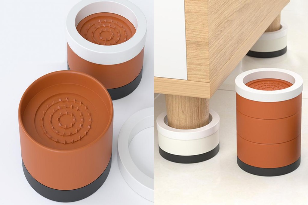 Round Furniture Risers Anti-tipping Bed Stackable Riser Set for Table ...