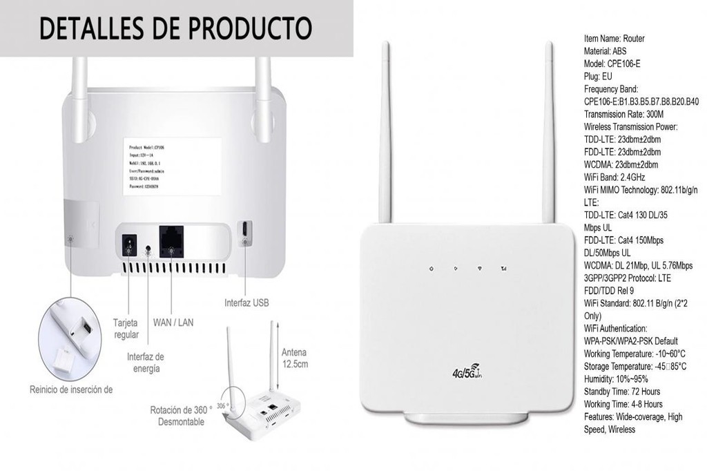 Cpe106-e Router Fast Connection High-speed 4g Lte Cpe with External ...