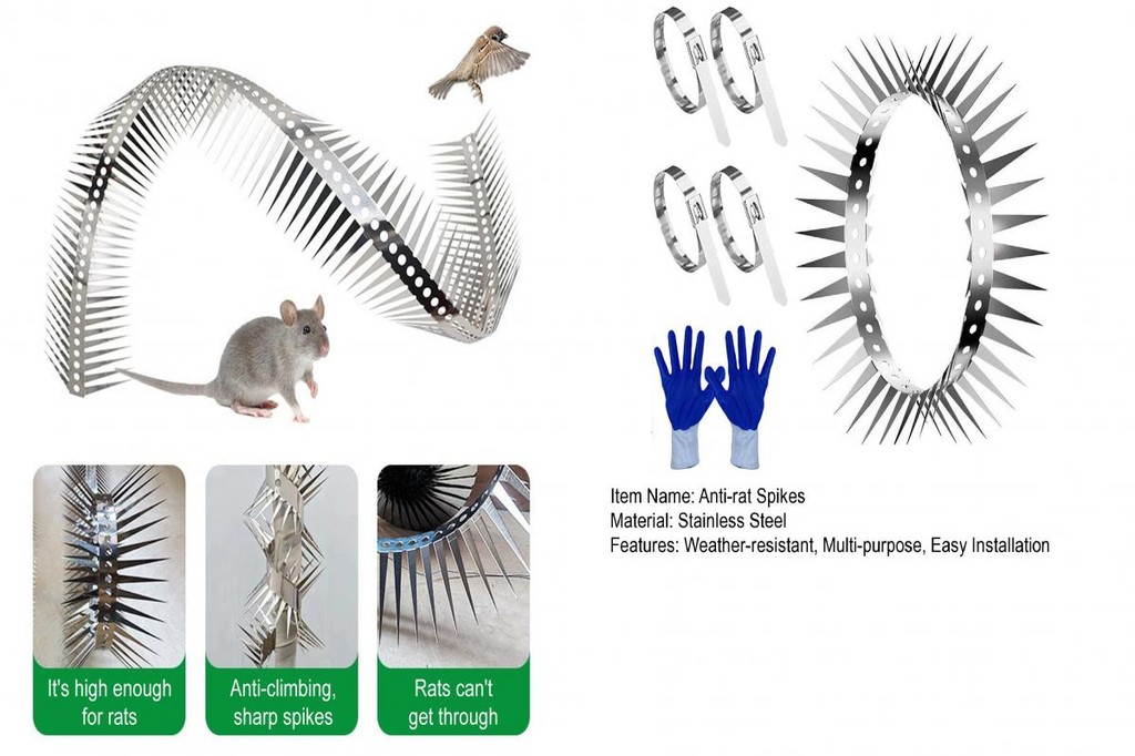 Stainless Steel Squirrel Baffle Alternative Flexible Tree Trunk Spike ...