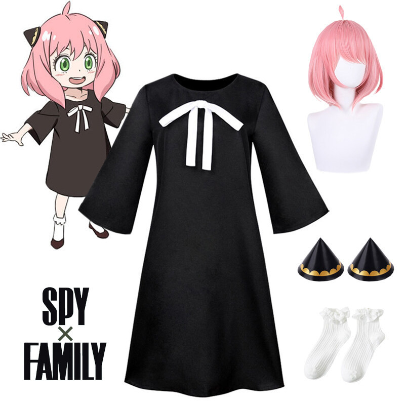 Anime Anya Cosplay Disfraz Peluca Rosa SPY X Familia Hija Medias ...