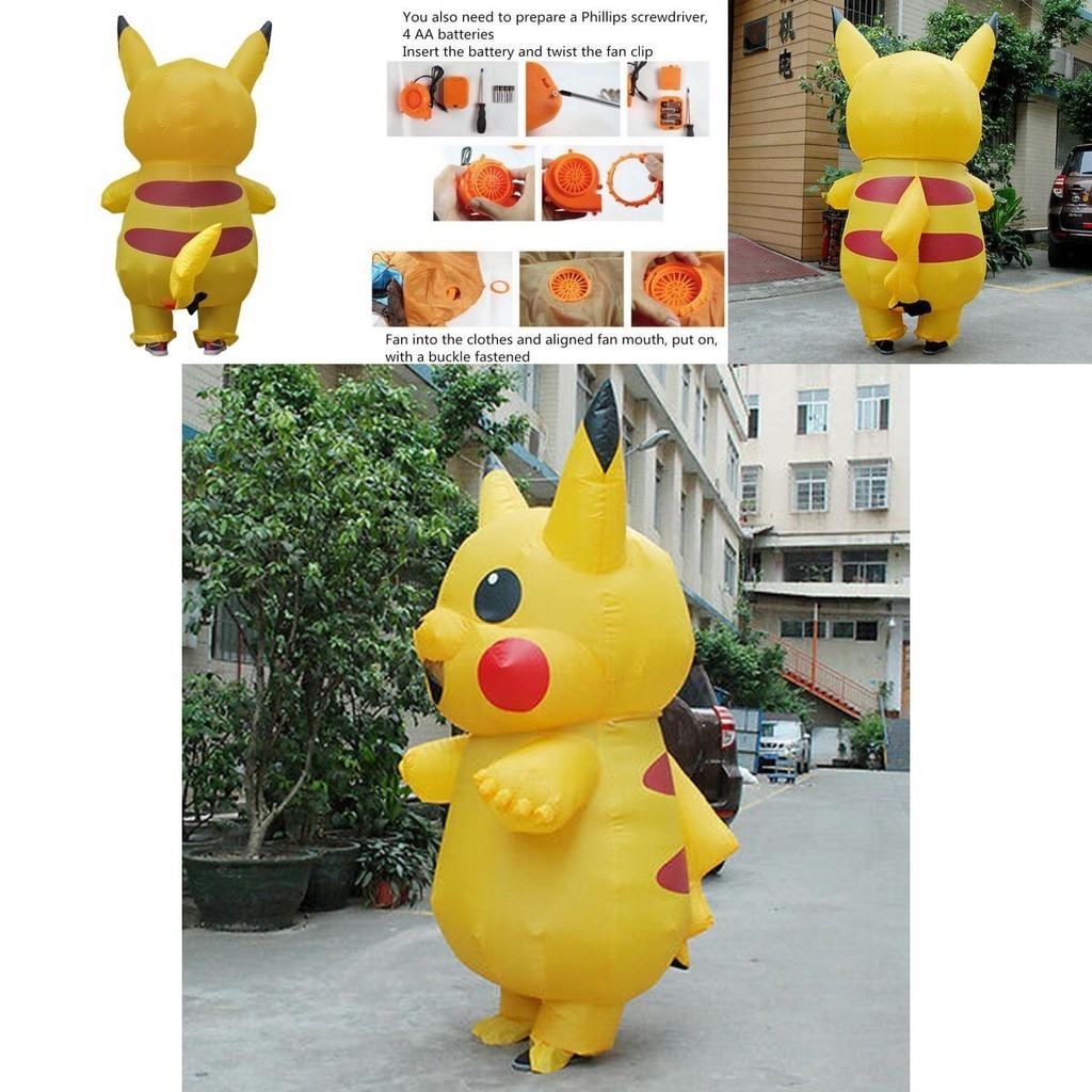 Pikachu Inflable Pokemon Traje De Los Niños Fiesta Cosplay Divertido ...