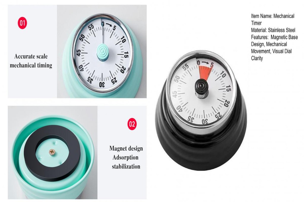 Visual Dial Countdown Timer Non-digital Clock Portable Kitchen with ...