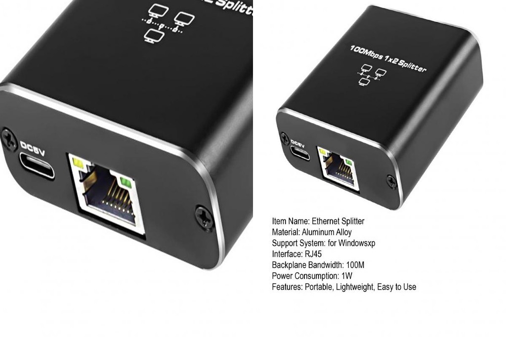 Gigabit Ethernet Splitter Portable Network Distributor High Speed ...