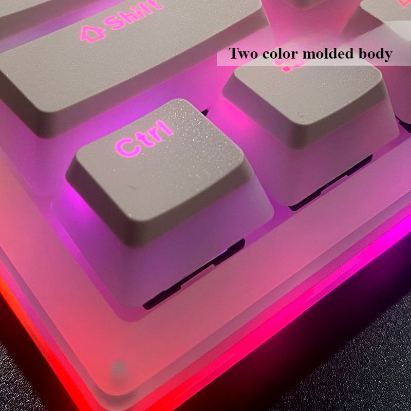 Alta Calidad Doble Piel Leche Pudín Translúcido Keycap Color ABS/PBT ...