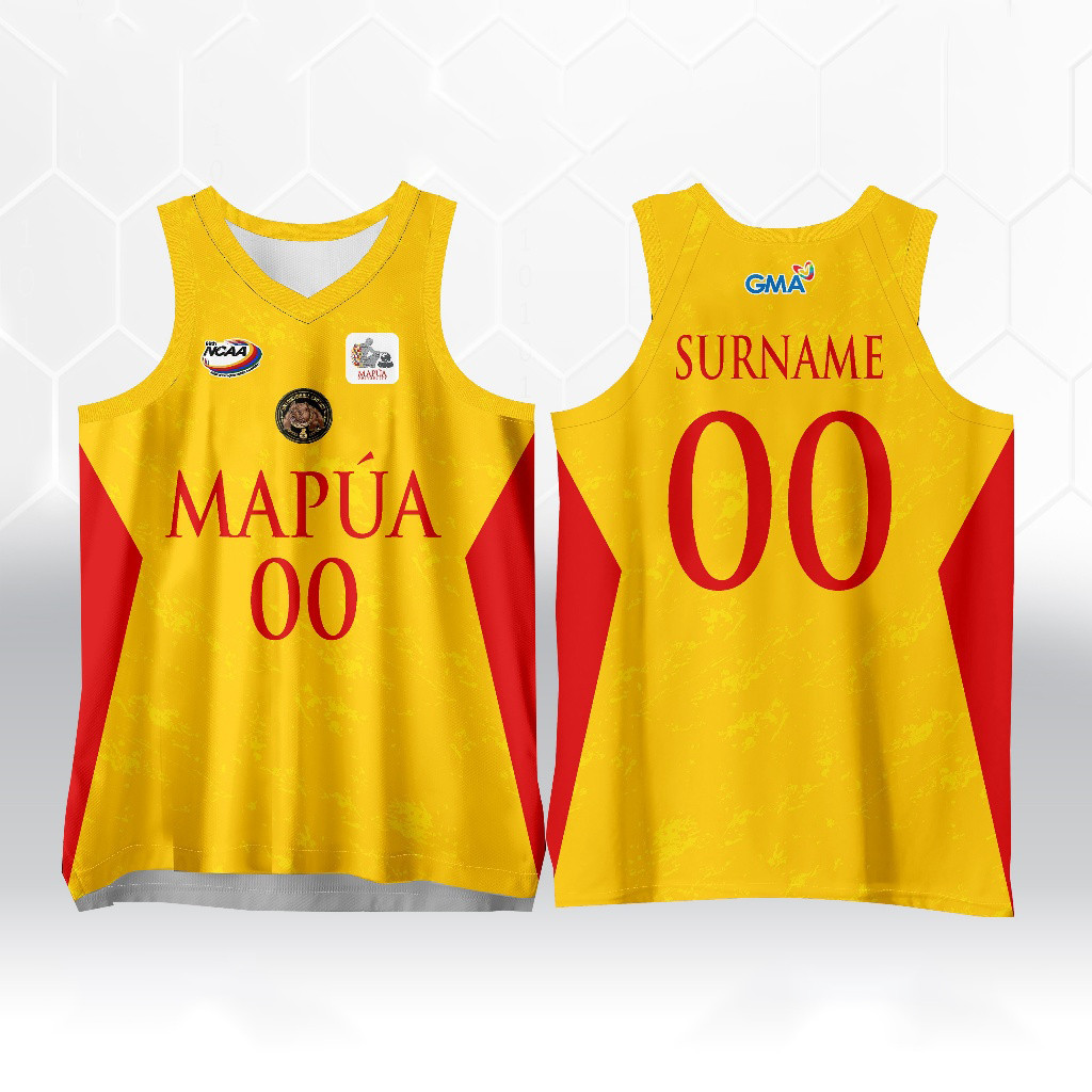 MAPUA BASKETBALL Camiseta Amarilla ESCAMIS (Personalizar Nombres Y ...