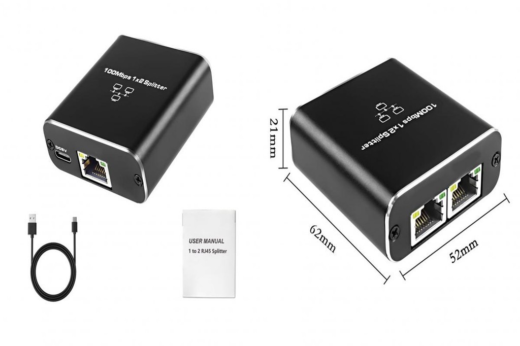 Gigabit Ethernet Splitter Portable Network Distributor High Speed ...