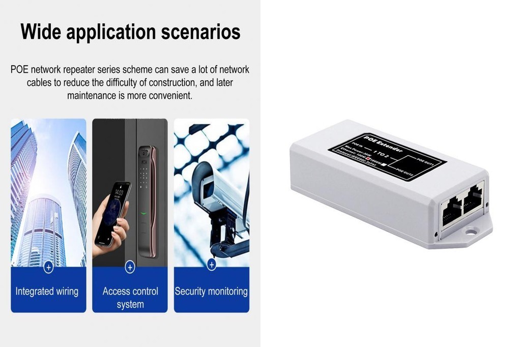 Mini Poe Extender 1-in 2-out High-speed Ethernet Repeater for Ip ...