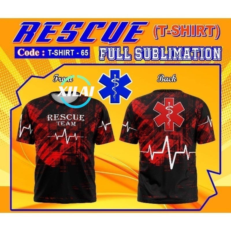 Camiseta xilai-Del Equipo De Rescate Totalmente Sublimada (Puede ...