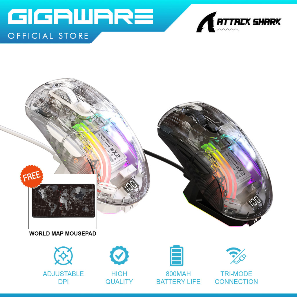 Attack Shark X2 PRO Tri mode Ratón Inalámbrico Para Juegos Con Base De ...