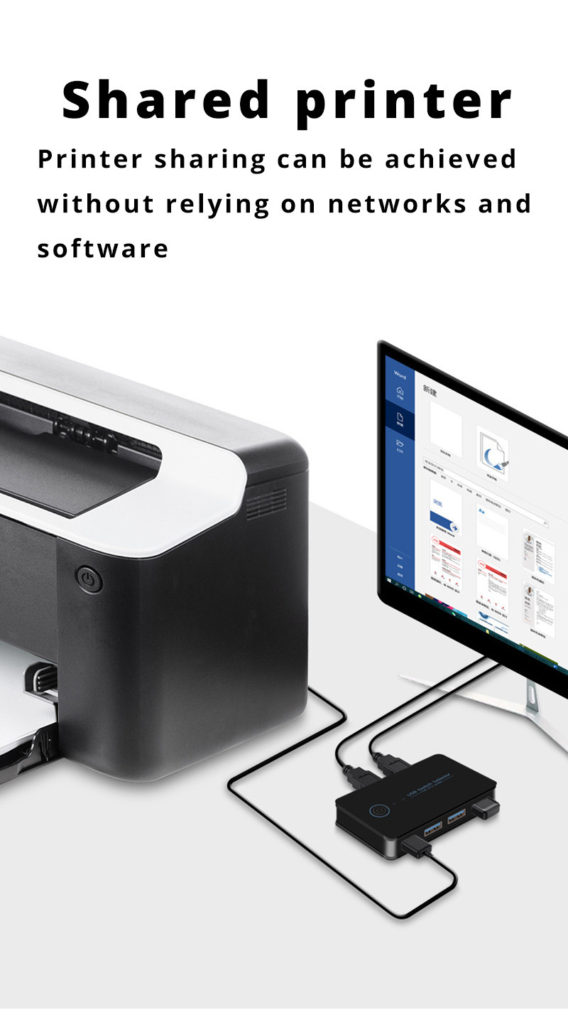 Hubs USB Sharer Switch 2 En 4 Salidas Compartido Switcher 4 Impresión ...