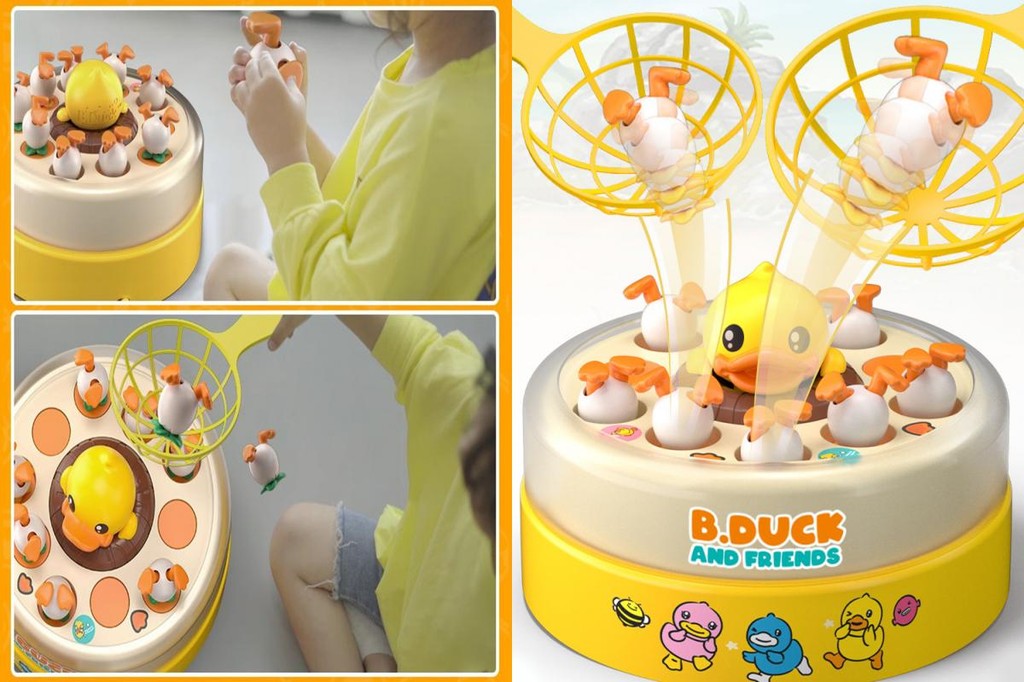 Duck Launcher Catcher Game Electric Ejecting Toy Interactive Egg ...