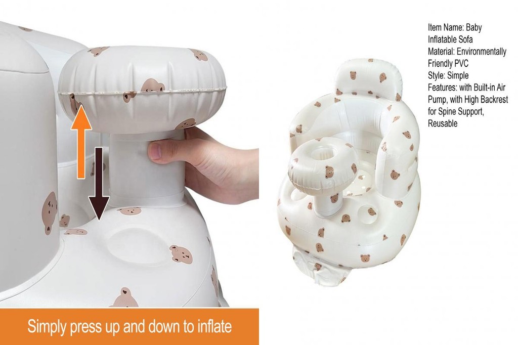 Baby Support Chair Inflatable Sofa Portable Seat with Built-in Air Pump ...