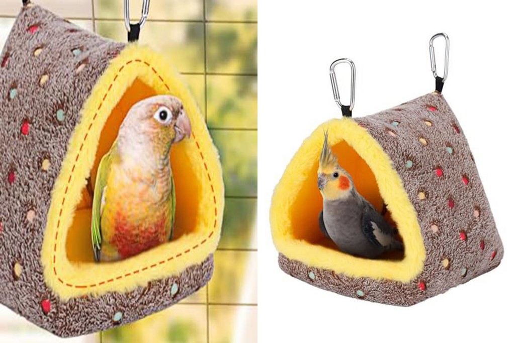 Lovebird House Plush Bird Cozy Parrot Bed Hammock for Small Birds ...