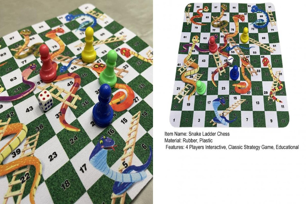 Kids Classic Strategy Game Snake Ladder Chess and Board Set for Family ...