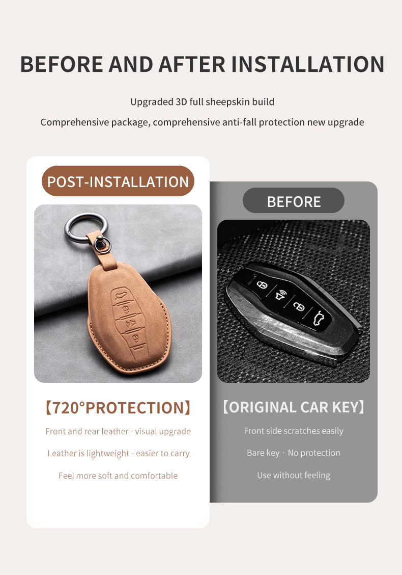 Funda De Cuero Para Llave De Coche Para Chery JETOUR Dashing X-1 Plus ...