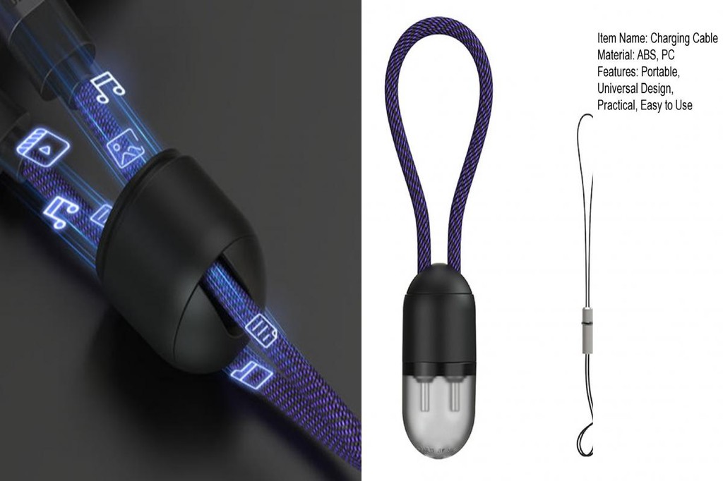 Fast Charging Cable Data Line Usb-c 2-in-1 Phone Cord for Quick Syncing ...