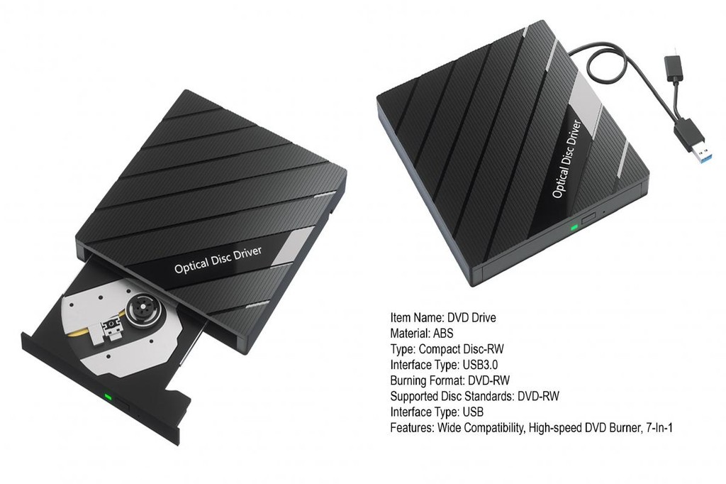 External Dvd Rw Drive Efficient Portable Player Usb 3.0 Type C 7-in-1 ...
