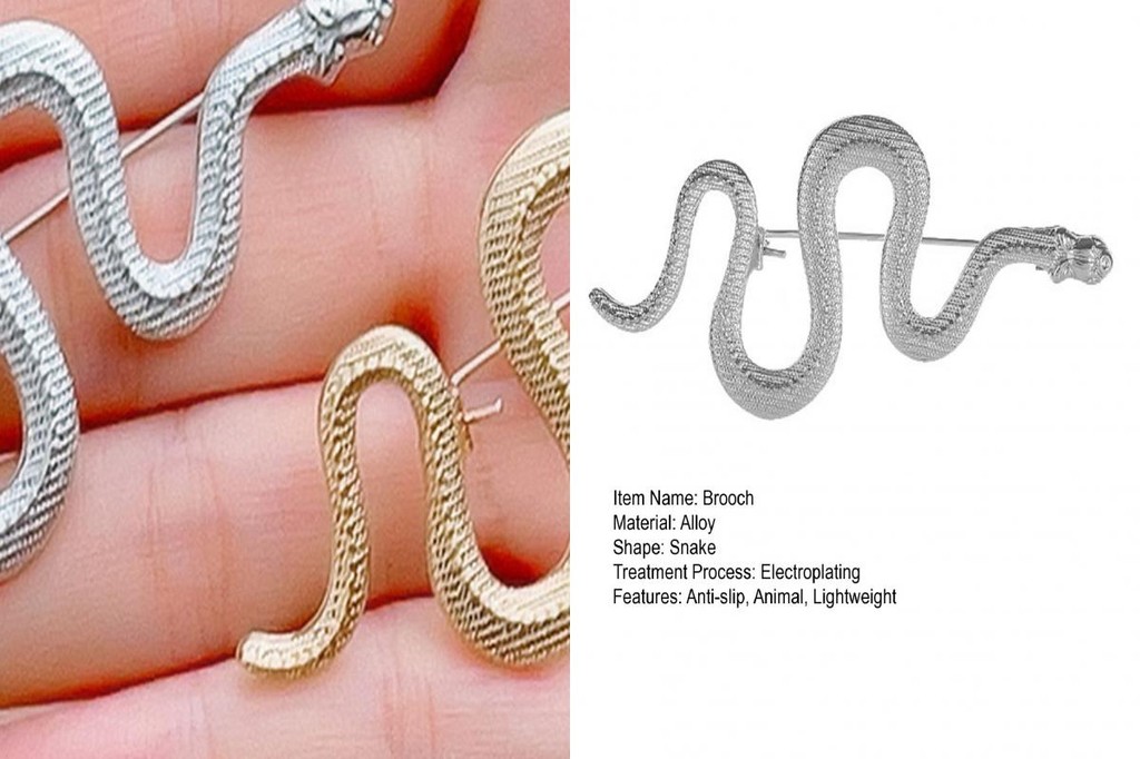 Snake Clothes Pin Exaggerated Shape Brooch Chinese Zodiac Year of the ...