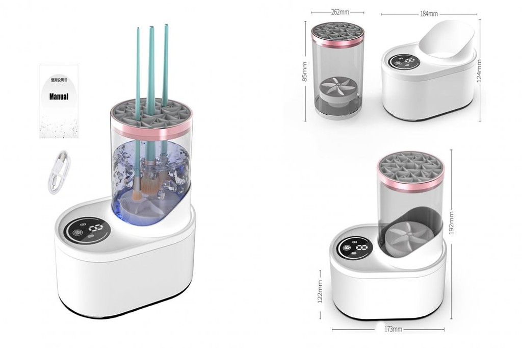 Makeup Brush Tool Mini Washer Usb Rechargeable Electric Cleaner Dryer ...