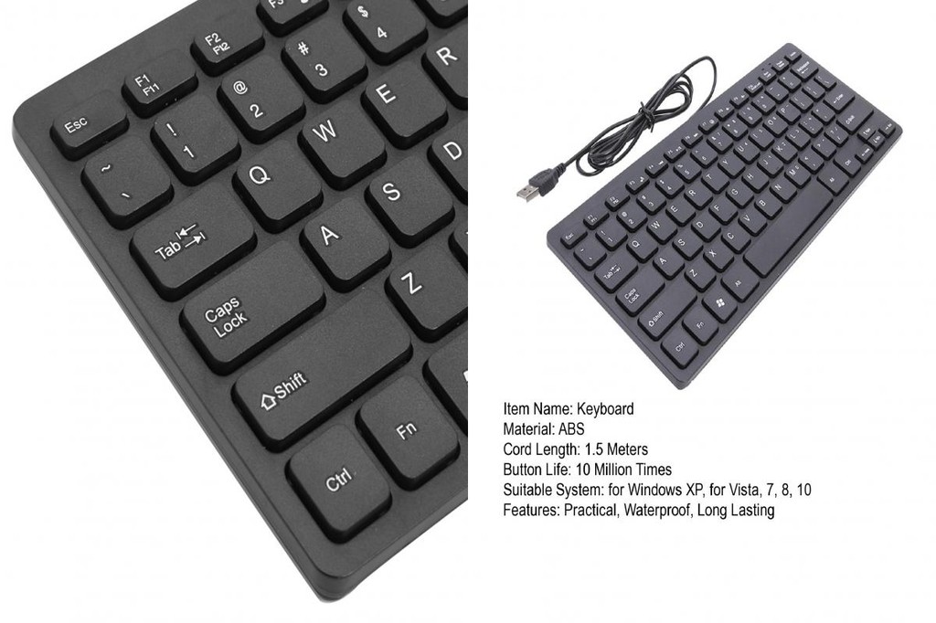 Mechanical Keyboard Ultra Slim Water-resistant Gaming Usb Mini ...