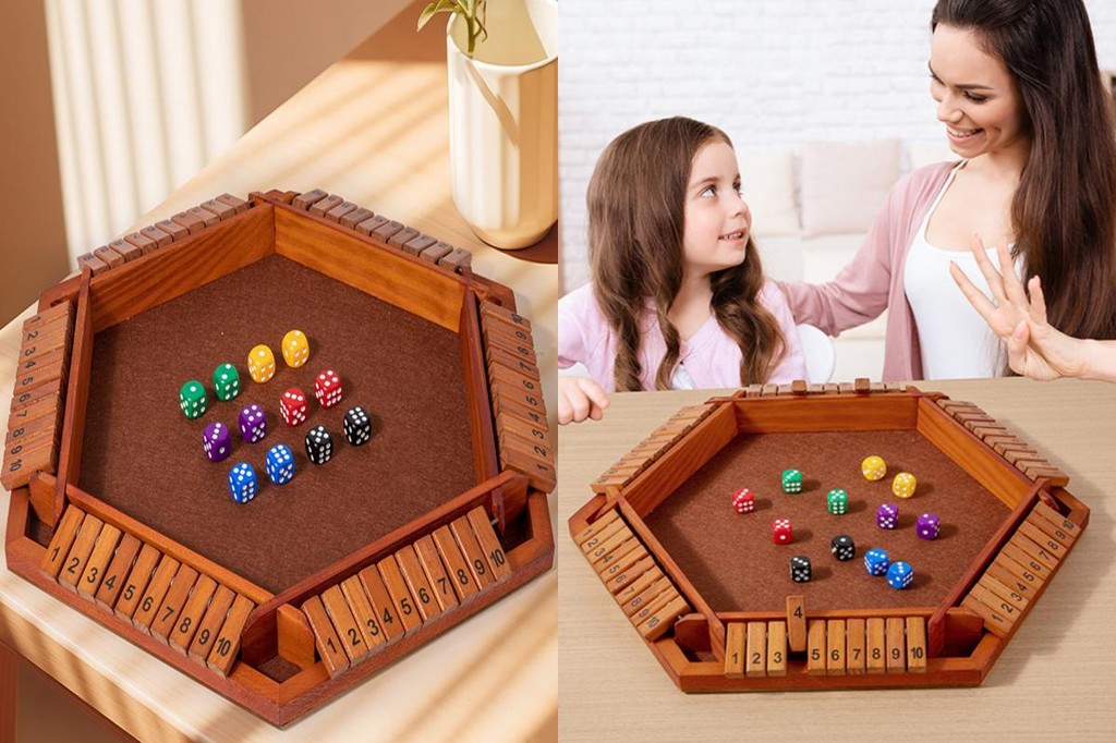6-way Shut the Box Game Classic Board Interactive Wooden Math for ...
