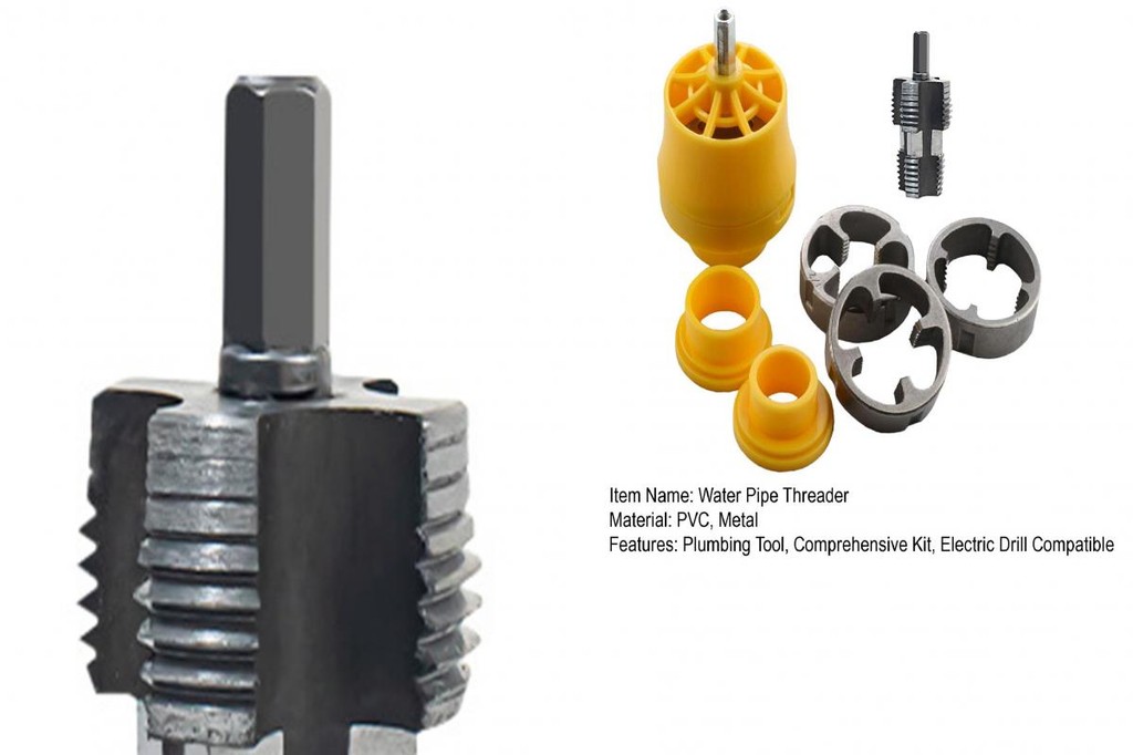 Pvc Water Pipe Cover Threading Tool for Electric Drill Threader Kit ...