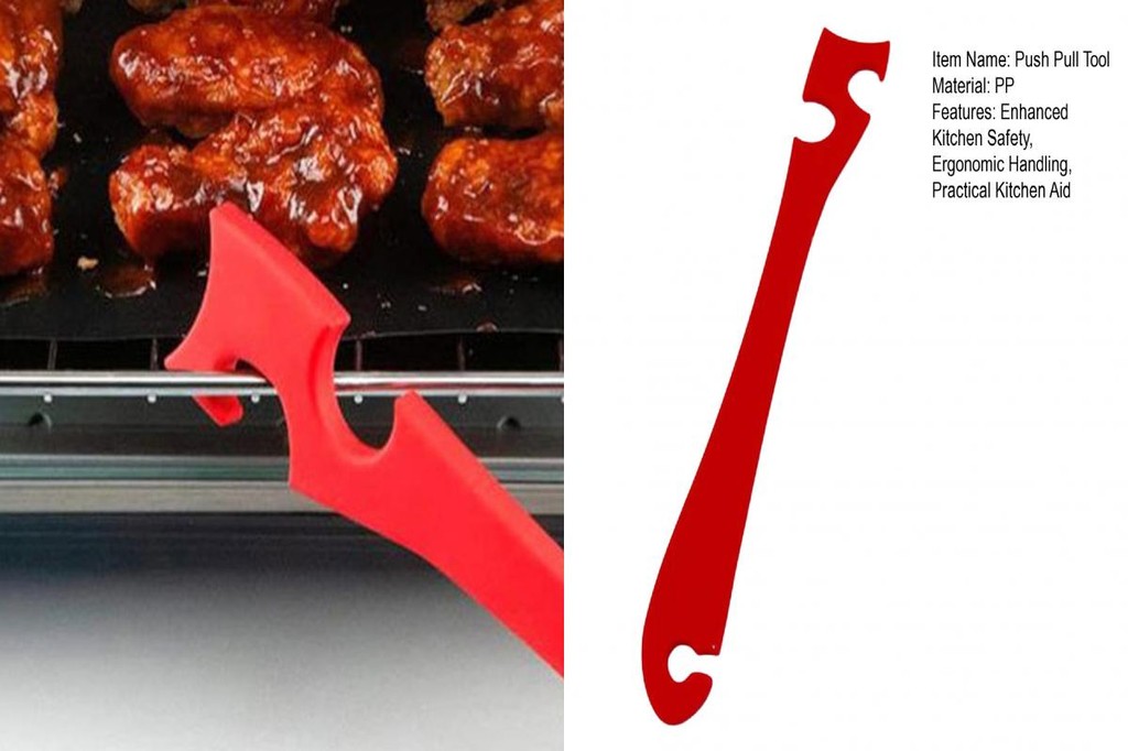 Oven Rack Push Pull Tool Stick Long Handle Silicone Puller for Air ...