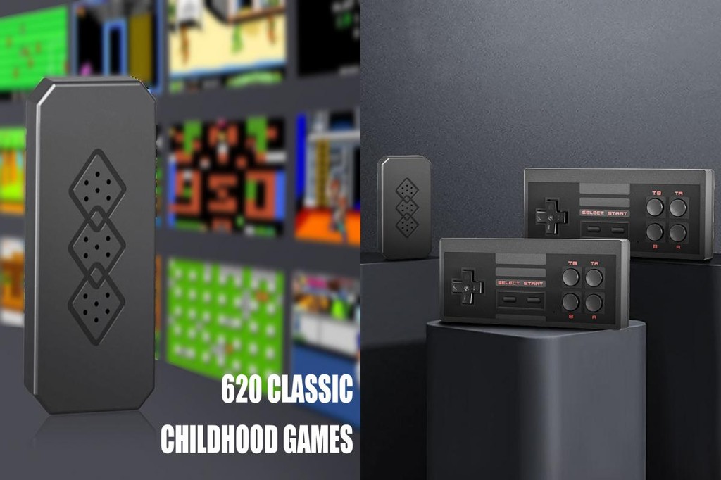 Classic 8-bit Gaming System Game Controller Retro Mini Console with 2 ...