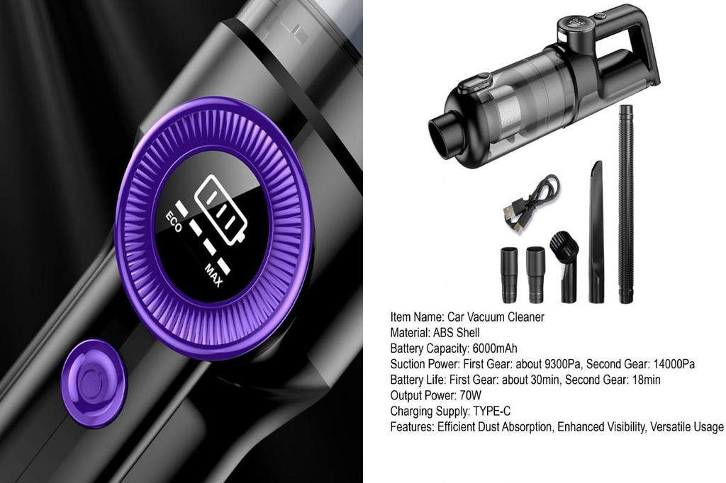 High-performance Car Vacuum Cleaner Powerful Handheld with Led Light ...