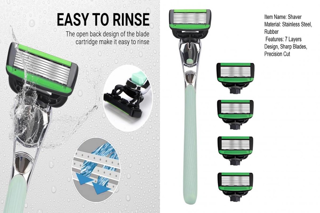 Stainless Steel Razor Men Shaver with Non-slip Handle 7-layer Set 5 ...