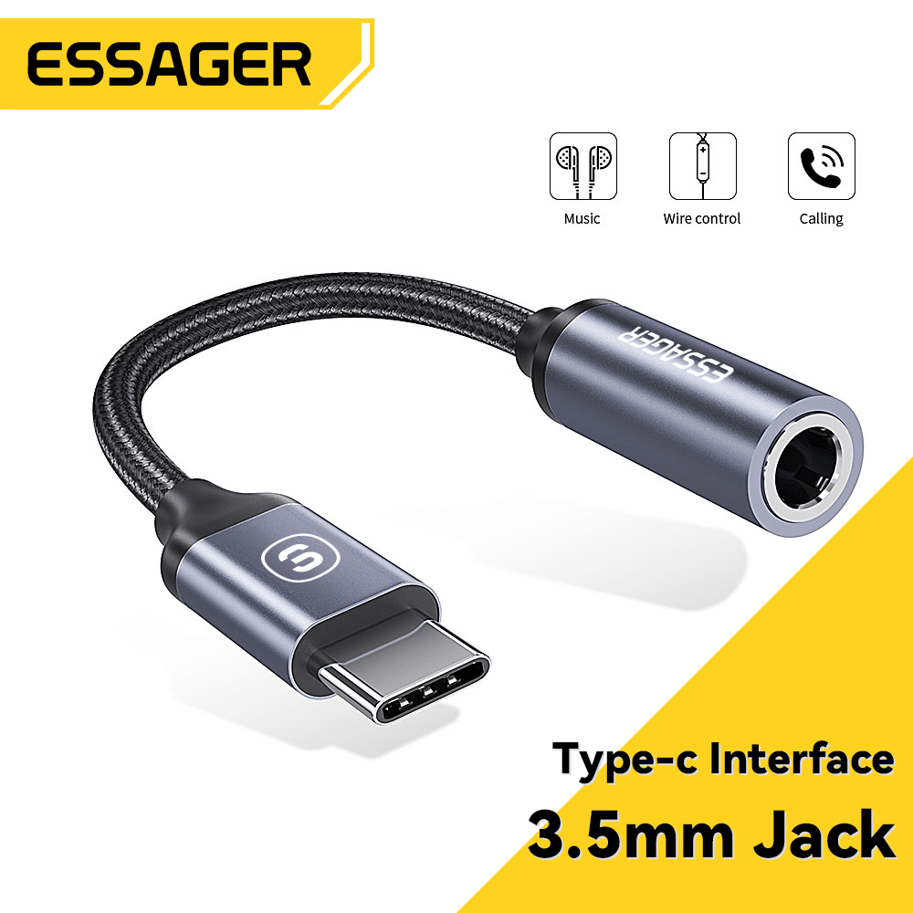 Essager 3.5mm Jack AUX A USB C Cable Adaptador 3.5 Auriculares Audio ...