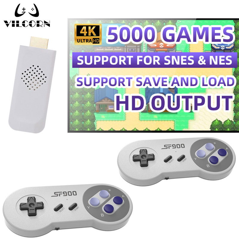 SF900 Retro Game Stick TV HD Consola De Videojuegos Para SFC/FC 5000 Juegos Con Controlador ...