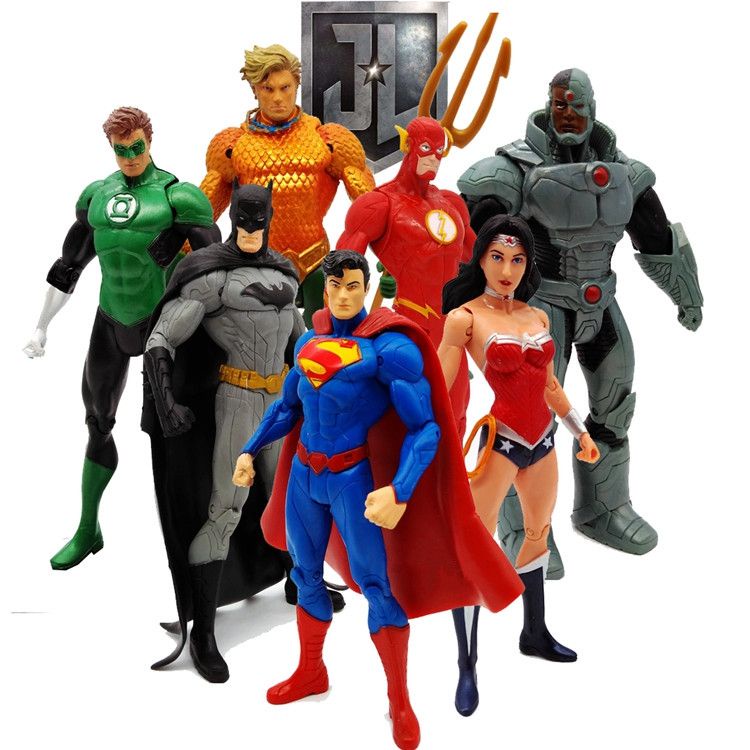 League Wonder Woman Superman Linterna Verde Flash 7 Figuras Modelo ...